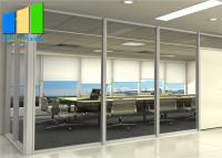 China Aluminum Frame Single Glass Partition Wall 90mm Thick Office Room Divider Up to 3500mm Height for sale