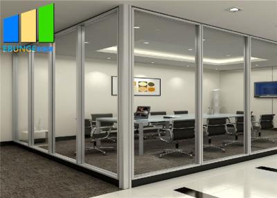 China Aluminum Frame Single Glass Partition Wall 90mm Thickness 3500mm Height for Office Meeting Room for sale