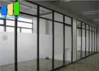 China Aluminium Glass Office Partition Wall 2400mm Height with Magnetic Blinds and Hinged Door for sale