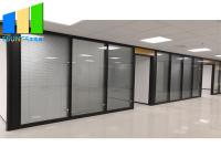 China 10mm Clear Tempered Frosted Glass Office Partition Walls with Aluminum Frames for sale