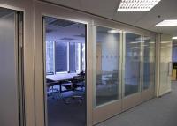 China Office Glass Partition Walls Sliding Glass Partitions 85mm Thick Aluminum Frame Tempered Glass for sale