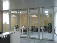 China Movable Glass Partition Wall 85mm Thickness 2000-4500mm Height for Office Folding for sale