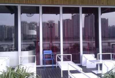 China Stacking Folding Frameless Glass Partitions Provide A Complete Sound Retardant Barrier for sale