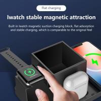 China 4-In-1 Multifunctional Wireless Charger 15W Fast Magnetic Charger Stand With Pen Holder for sale