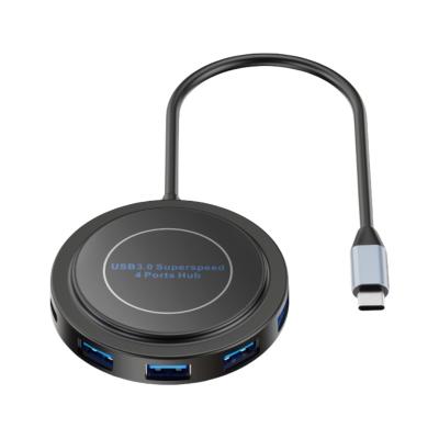 China Silver USB C Hub with 5Gbps Speed 4 USB 3.0 Ports HDMI SD Reader for sale