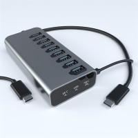China Multiple USB C Hub with 5Gbps Speed, 7 Ports, 6.6 Inch Cable for sale