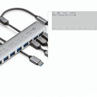 China Multiple USB C Hub with 5Gbps Speed, 7 Ports, 6.6 Inch Cable for sale