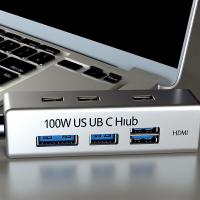 China 100W USB C Hub with 4 USB 3.0 Ports and HDMI for MacBook for sale
