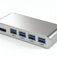 China Aluminum Alloy USB C Hub with 4 USB 3.0 Ports and HDMI for sale