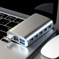 China Silver USB C Hub with 5Gbps Speed 4 USB 3.0 Ports HDMI SD Reader for sale