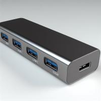 China Lightweight USB C Hub with 4 USB 3.0 Ports and 100W Power Delivery for sale