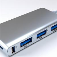 China Aluminum Alloy USB C Hub with 4 USB 3.0 Ports and HDMI 100W PD for sale
