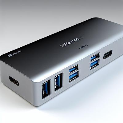 China ABS Aluminum Alloy Shell Material Multiple Port USB C Hub for 4K HDMI Output and Video Output for sale