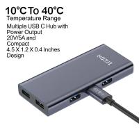China 10°C To 40°C Temperature Range Multiple USB C Hub with Power Output 20V/5A and Compact 4.5 X 1.2 X 0.4 Inches Design for sale