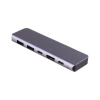 China Gray 5 In 1 Type C 3.0 Powered Usb Hub For Macbook Pro for sale