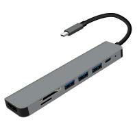 China MacBook 7 In 1 HDMI SD TF Usb C Charging Docking Station for sale