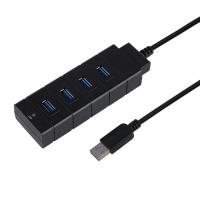 China Ultra Slim Aluminum 4 Port Black Superspeed Usb 3.0 Hub for sale