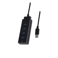 China Ultra Slim Aluminum 4 Port Black Superspeed Usb 3.0 Hub for sale