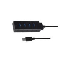 China Ultra Slim Aluminum 4 Port Black Superspeed Usb 3.0 Hub for sale