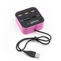 China All In One 3 Port Card Reader Square Multi USB Splitter for sale