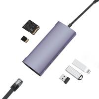 China USB 3.0 Port TF Card Slot 6 In 1 RJ45 Type C Docking Station for sale