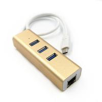China Multiple USB C To 3 Port USB 3.0 10Gbs RJ45 Ethernet Adapter for sale