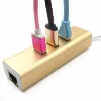 China Multiple USB C To 3 Port USB 3.0 10Gbs RJ45 Ethernet Adapter for sale