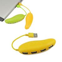 China Gift Yellow Mango Shape Usb 2.0 Hi Speed 4 Port Mini Hub for sale