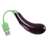 China Cartoon Eggplant Shape 4 Ports Usb 2.0 High Speed Hub for sale
