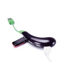 China Cartoon Eggplant Shape 4 Ports Usb 2.0 High Speed Hub for sale