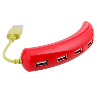China Cartoon Eggplant Shape Usb 2.0 High Speed Hub 4 Ports for sale