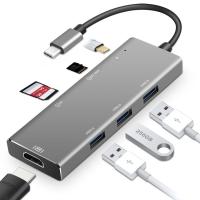 China Smart Phone 7 In 1 SD TF Card Reader Multiple USB C HUB for sale