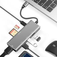 China Smart Phone 7 In 1 SD TF Card Reader Multiple USB C HUB for sale