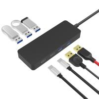 China Ultra Slim Black 7 In 1 Superspeed Multiple USB C HUB for sale