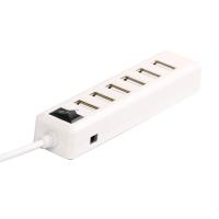 China Black White Computer 7 Port ABS Plastic USB 2.0 Hub for sale