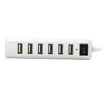 China Black White Computer 7 Port ABS Plastic USB 2.0 Hub for sale