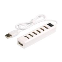 China Black White Computer 7 Port ABS Plastic USB 2.0 Hub for sale