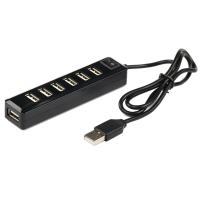 China Black White Computer 7 Port ABS Plastic USB 2.0 Hub for sale