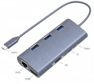 China Smart Phone 7 In 1 Multiple USB C HUB For SD TF Card Reader for sale