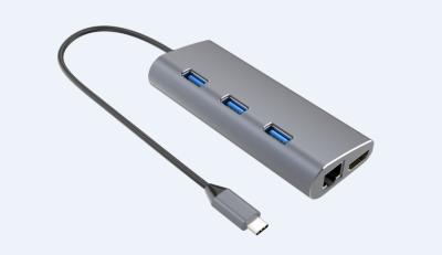 China PC Laptop 8 In 1 2K 4K Multiple USB C Port Hub Aluminum Alloy TPE for sale