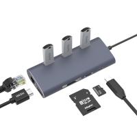China PC Laptop 8 In 1 2K 4K Multiple Usb C Port Hub for sale