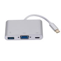 China Data Transfer Ultra Thin VGA 3 In 1 10Gbps Powered USB C HUB for sale