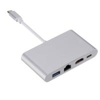 China Cell Phones 4 In 1 4K 2K HDMI RJ45 Powered USB C HUB for sale