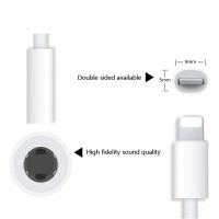 China 3.5mm Aux Headphone Jack 8.0CM Lightning Adapter Cable for sale