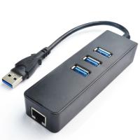 China RJ45 Gigabit Ethernet Plastic ABS 3 Port USB 3.0 HUB for sale