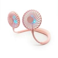 China Rechargeable LED Light Hanging Neck USB Charging Mini Fan for sale