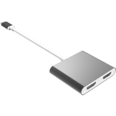 China Silver USB C Hub with 4 USB 3.0 Ports and 100W Power Delivery for sale