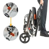 China 100KG Load Folding Manual Wheelchair With Linkage Brake Light Weight for sale