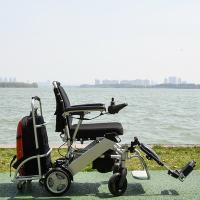 China Handicapped Portable Foldable Electric Wheelchair 6km/H Aluminum Power Wheelchair ISO13485 for sale