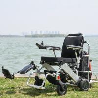 China 100kg Portable Foldable Electric Wheelchair Aluminum Alloy Foldabl Electric Wheelchair For Daily Use for sale